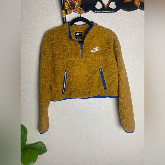 Nike | Sweaters | Nike Pro Crop Mustard Yellow Sweatet | Poshmark